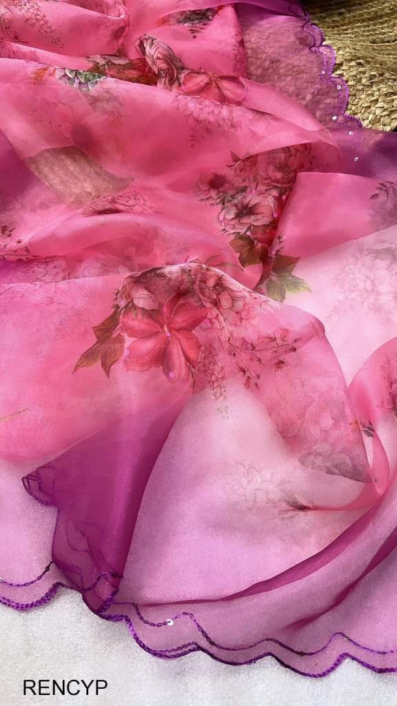 Buy Pink Organza Printed Rency Catalog at Rs. 749 online from Surati ...