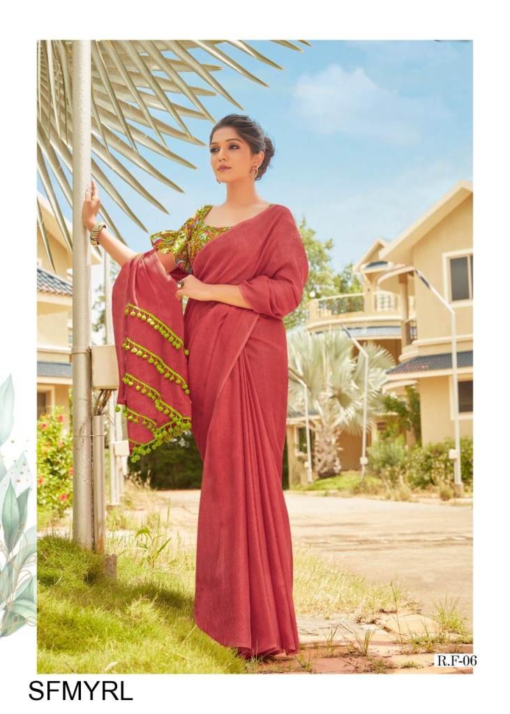 Red Linen Juth With Pumpum Border Saree