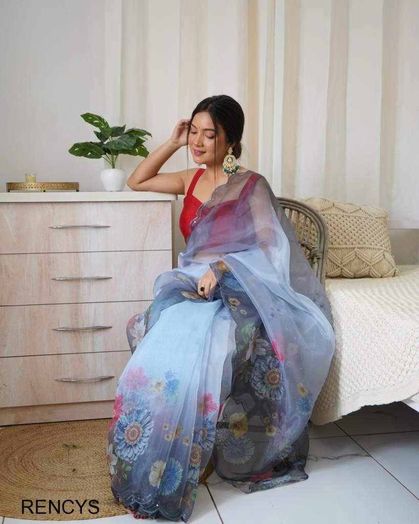 Buy Sky Organza Printed Rency Catalog at Rs. 749 online from Surati ...